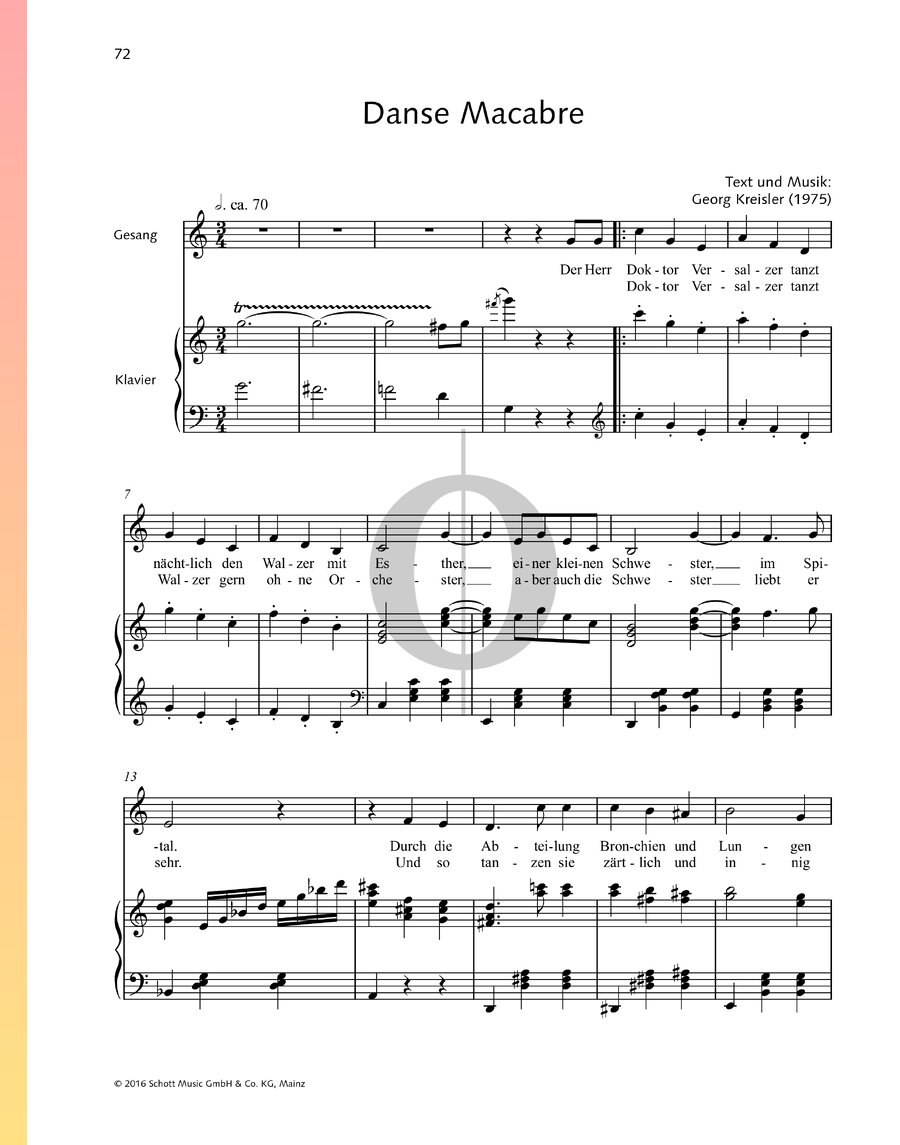 Danse Macabre (Georg Kreisler) Piano Sheet Music - OKTAV