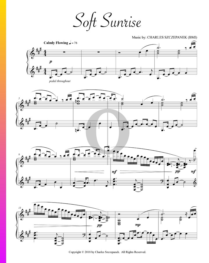 Soft Sunrise (Charles Szczepanek) Piano Sheet Music - OKTAV