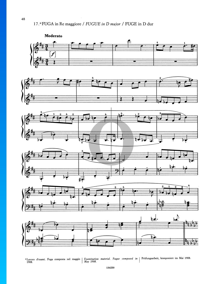 Fugue in D Major (Sergei Prokofiev) Piano Sheet Music - OKTAV