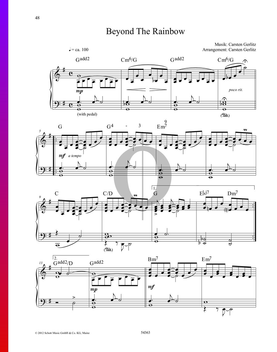 Beyond The Rainbow (Carsten Gerlitz) Piano Sheet Music - OKTAV