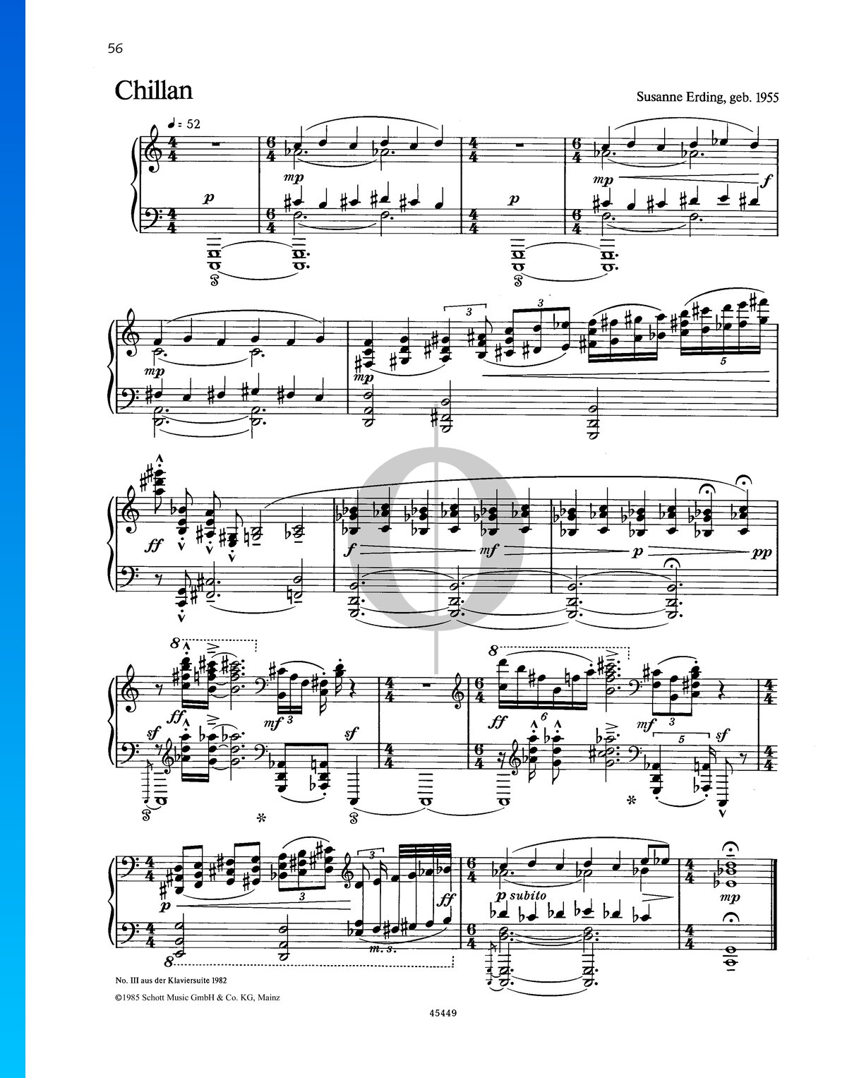 Chillan (Susanne Erding) Piano Sheet Music - OKTAV