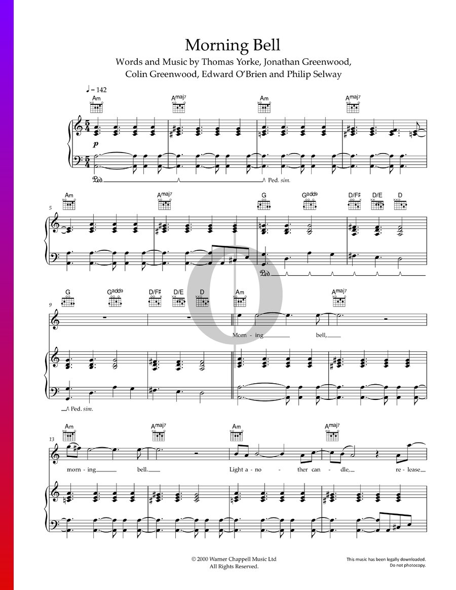 Morning Bell (Radiohead) Piano Sheet Music - OKTAV