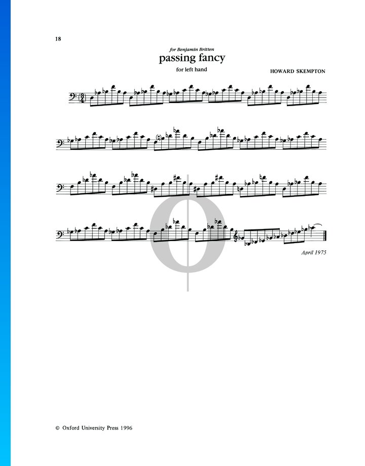 Passing Fancy (Howard Skempton) Piano Sheet Music - OKTAV