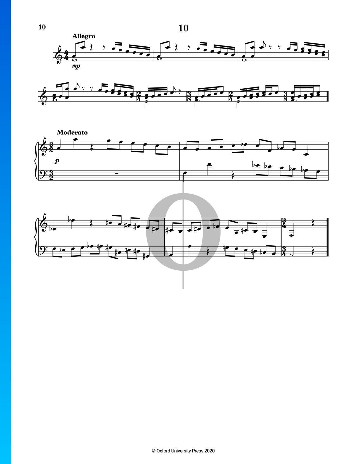 24 Preludes and Fugues: No. 10 in A Minor (Howard Skempton) Piano Sheet ...