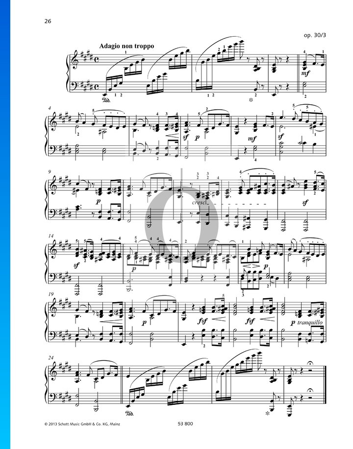 Song Without Words, Op. 30 No. 3 (Felix Mendelssohn Bartholdy) Piano ...