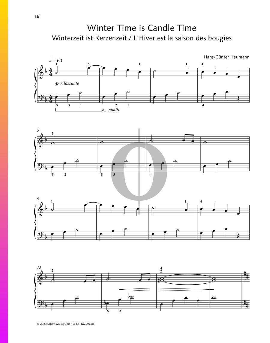 Winter Time is Candle Time (Hans-Günter Heumann) Piano Sheet Music - OKTAV