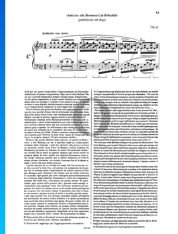 Ballade in F Minor, Op. 52 No. 4 (Frédéric Chopin) Piano Sheet Music ...
