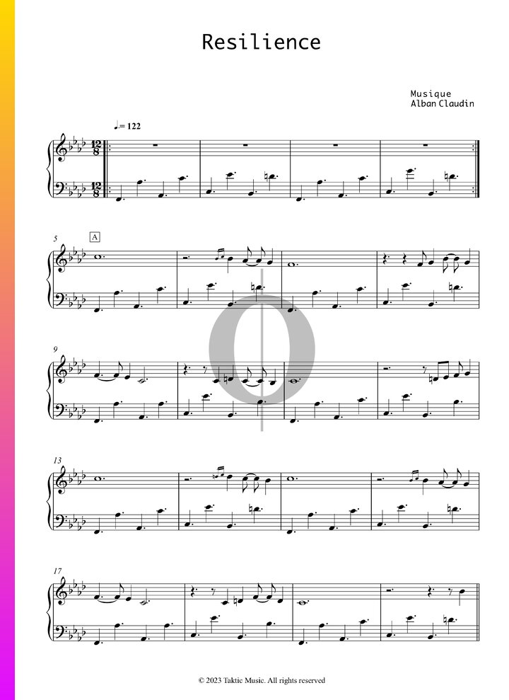 Resilience (Alban Claudin) Piano Sheet Music - OKTAV