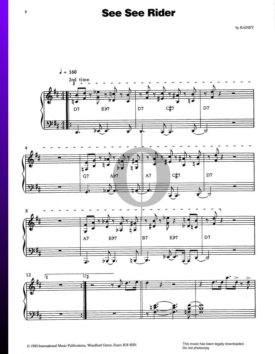 See See Rider (Duke Ellington) Piano Sheet Music - OKTAV