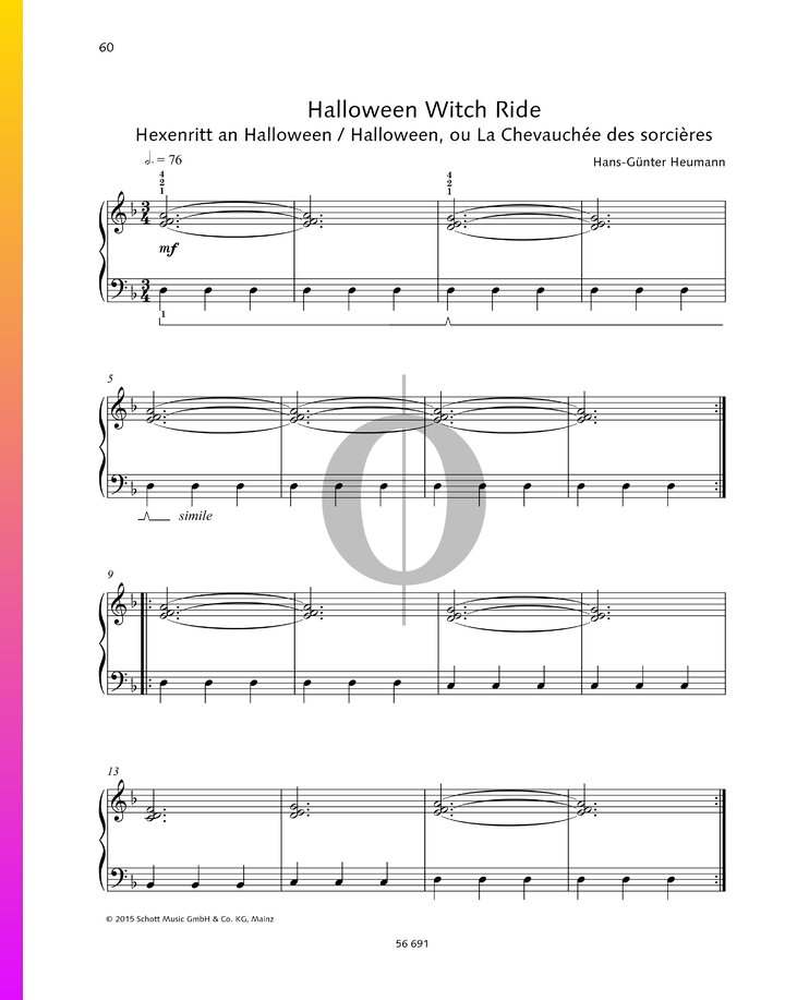 Halloween Witch Ride (Hans-Günter Heumann) Piano Sheet Music - OKTAV