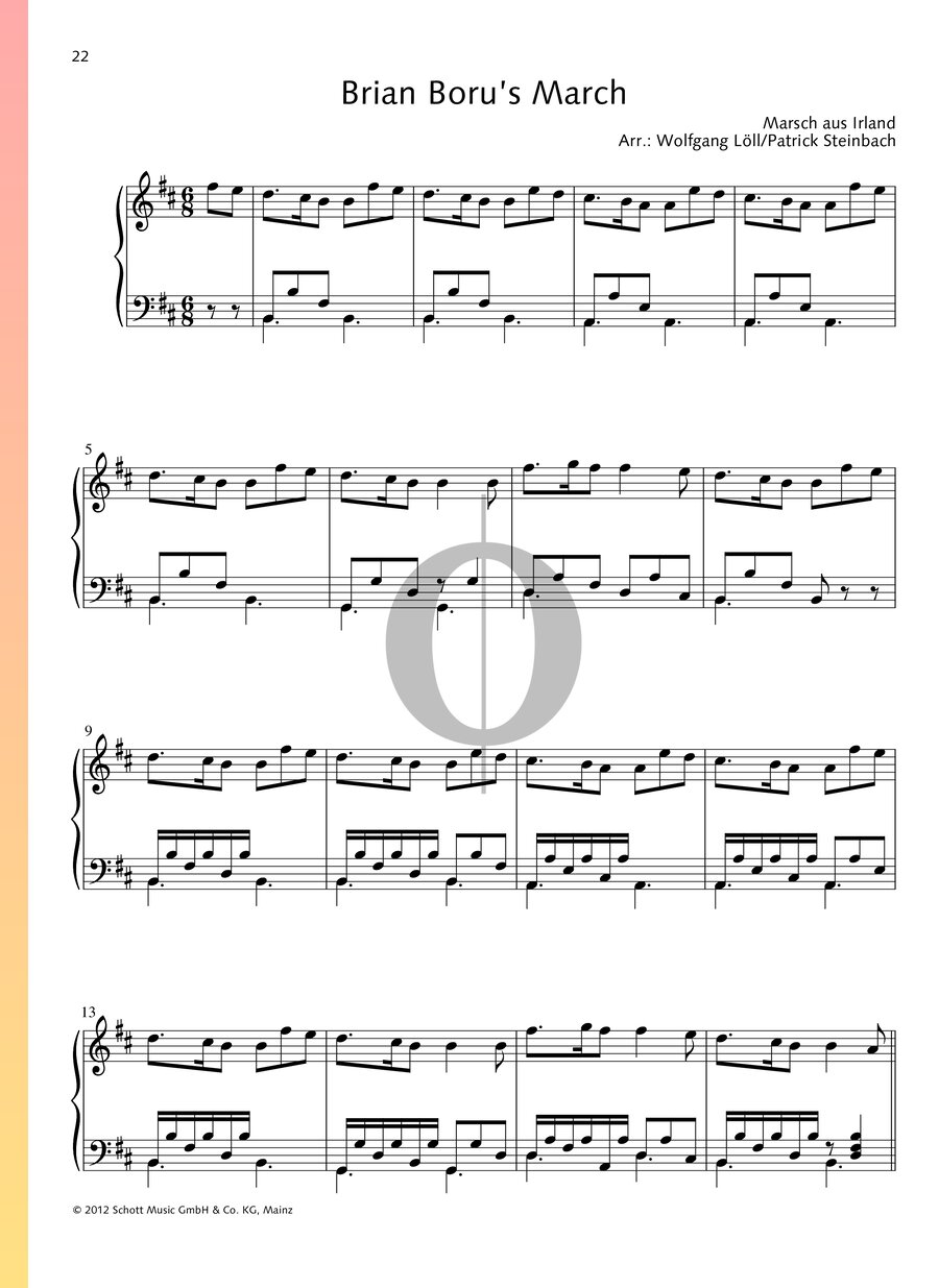 Brian Boru’s March (Anonymous) Piano Sheet Music - OKTAV