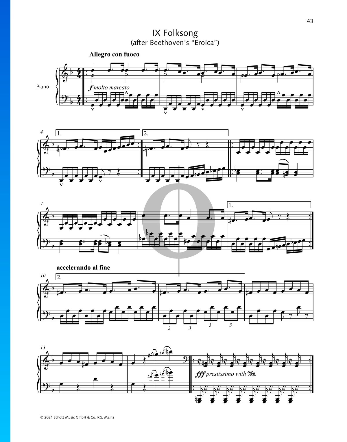 Folk Song II (After a Theme from Symphony No. 3 in E-Flat Major, Op. 55 ...