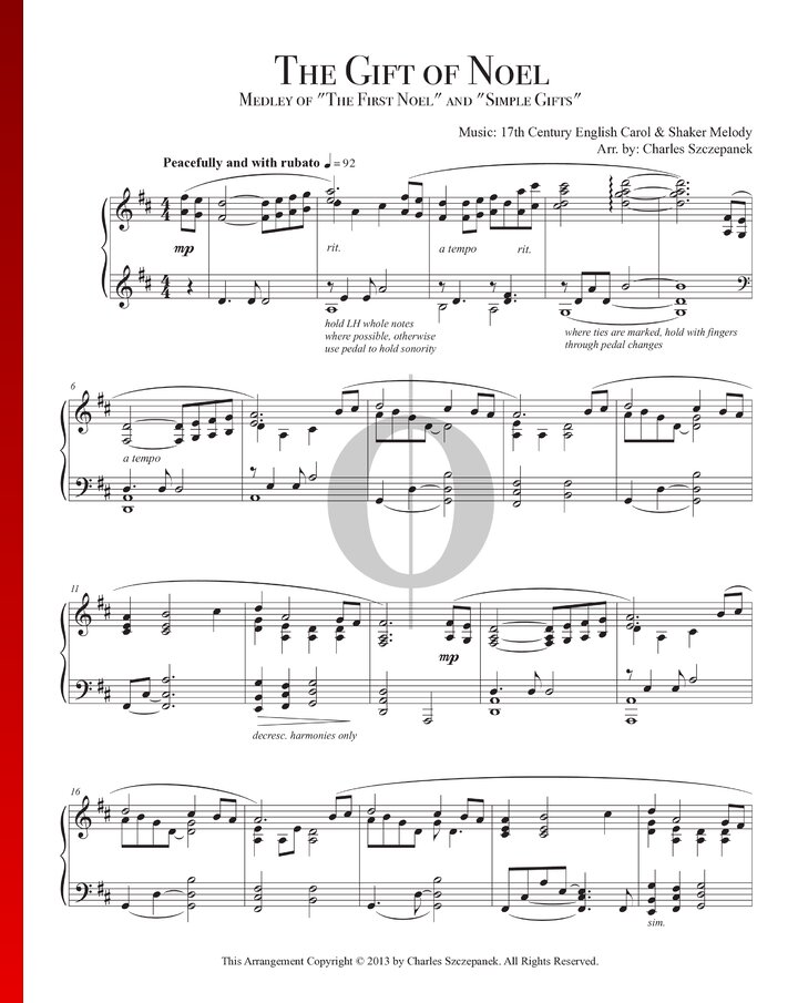 The Gift of Noel » Anonymous - Partitions de piano - OKTAV
