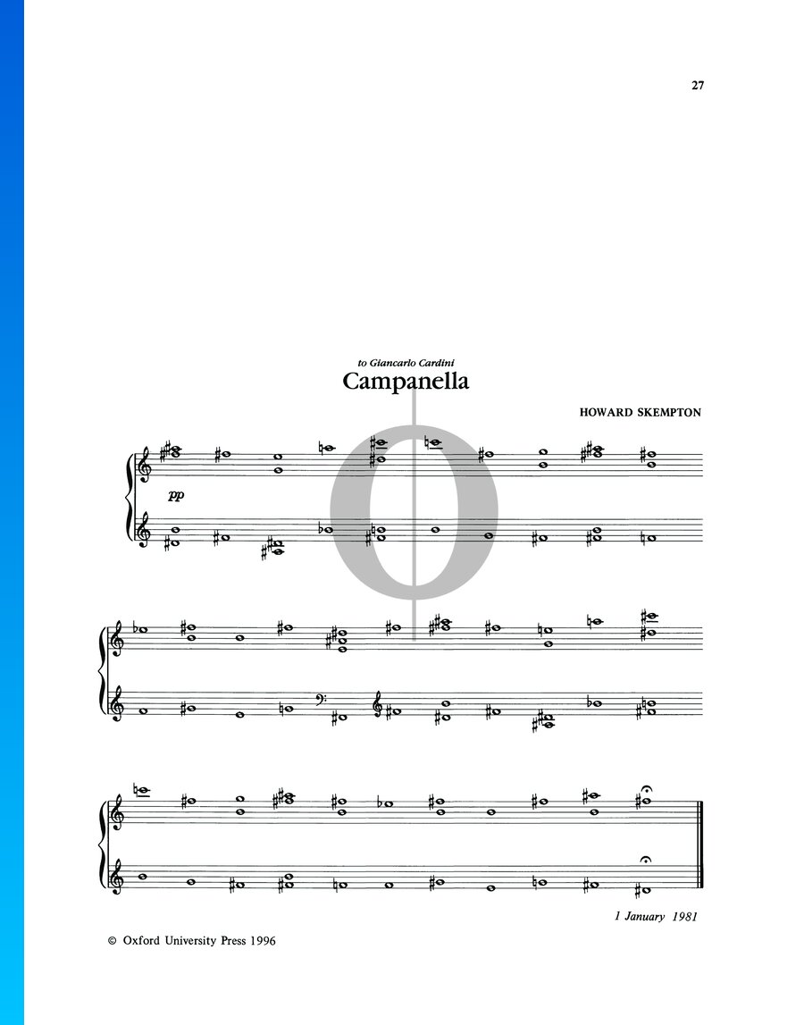 Campanella (Howard Skempton) Piano Sheet Music - OKTAV