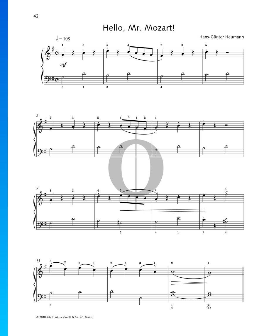 Hello, Mr. Mozart! (Hans-Günter Heumann) Piano Sheet Music - OKTAV