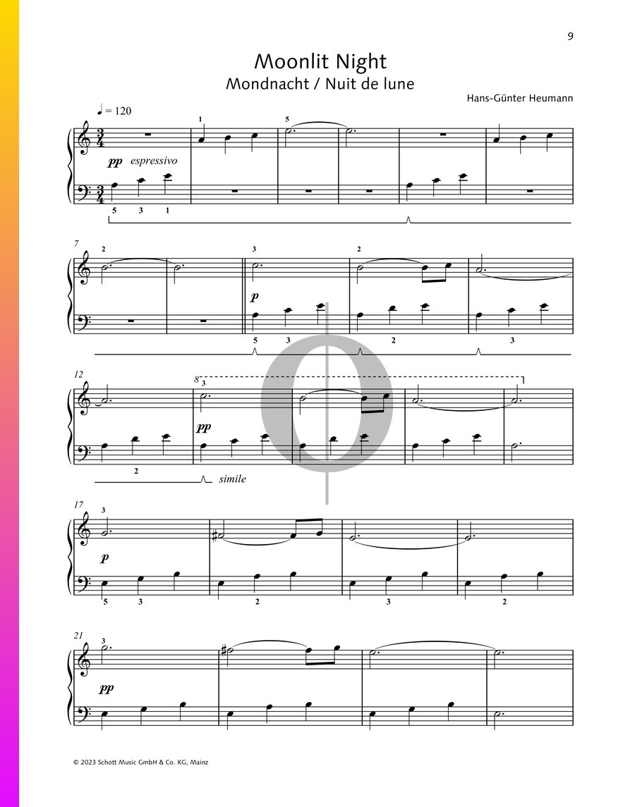 Moonlit Night (Hans-Günter Heumann) Piano Sheet Music - OKTAV