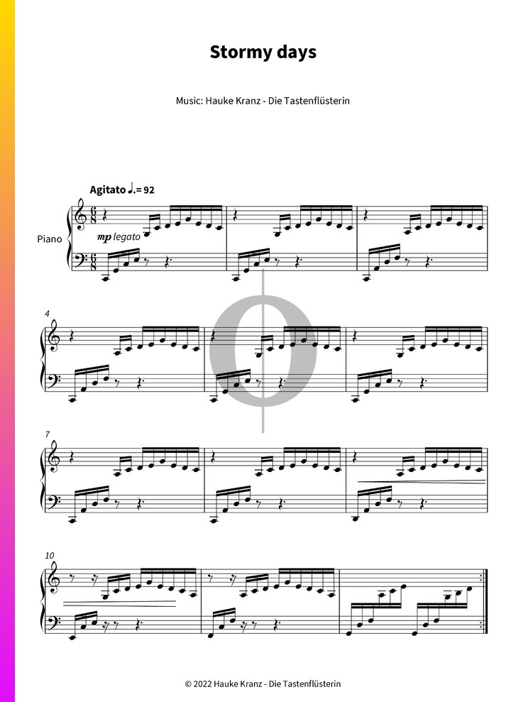 Stormy days (Hauke Kranz - Die Tastenflüsterin) Piano Sheet Music - OKTAV