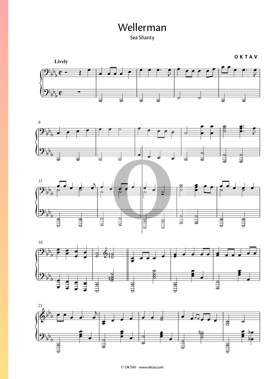 Wellerman (Anonymous) Piano Sheet Music - OKTAV