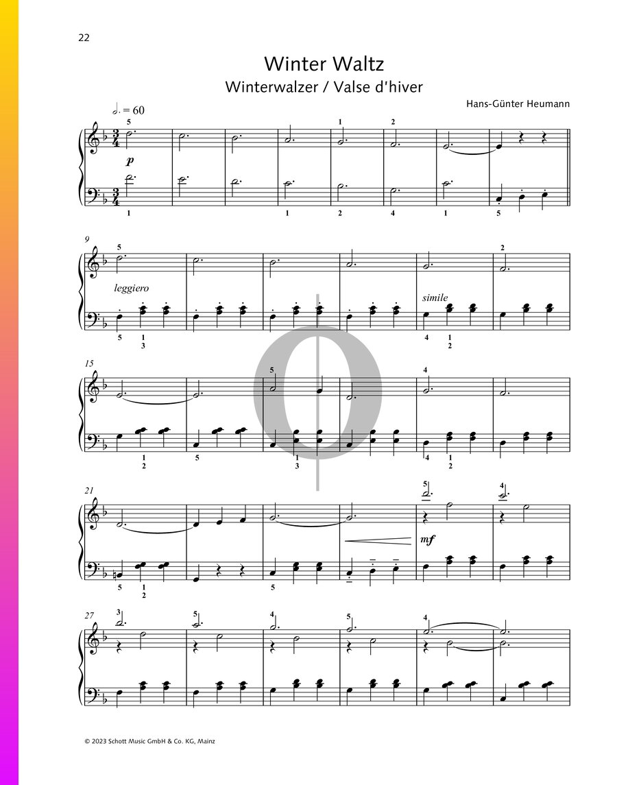 Winter Waltz (Hans-Günter Heumann) Piano Sheet Music - OKTAV