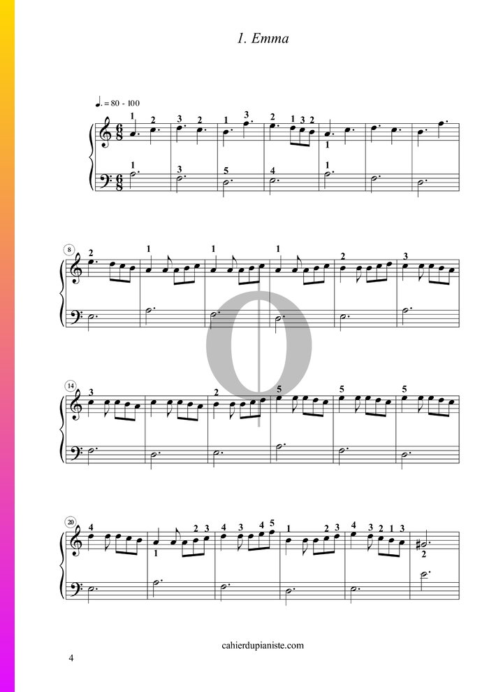 Les Orphelines: No. 1 Emma (Gilles Mayzaud) Piano Sheet Music - OKTAV