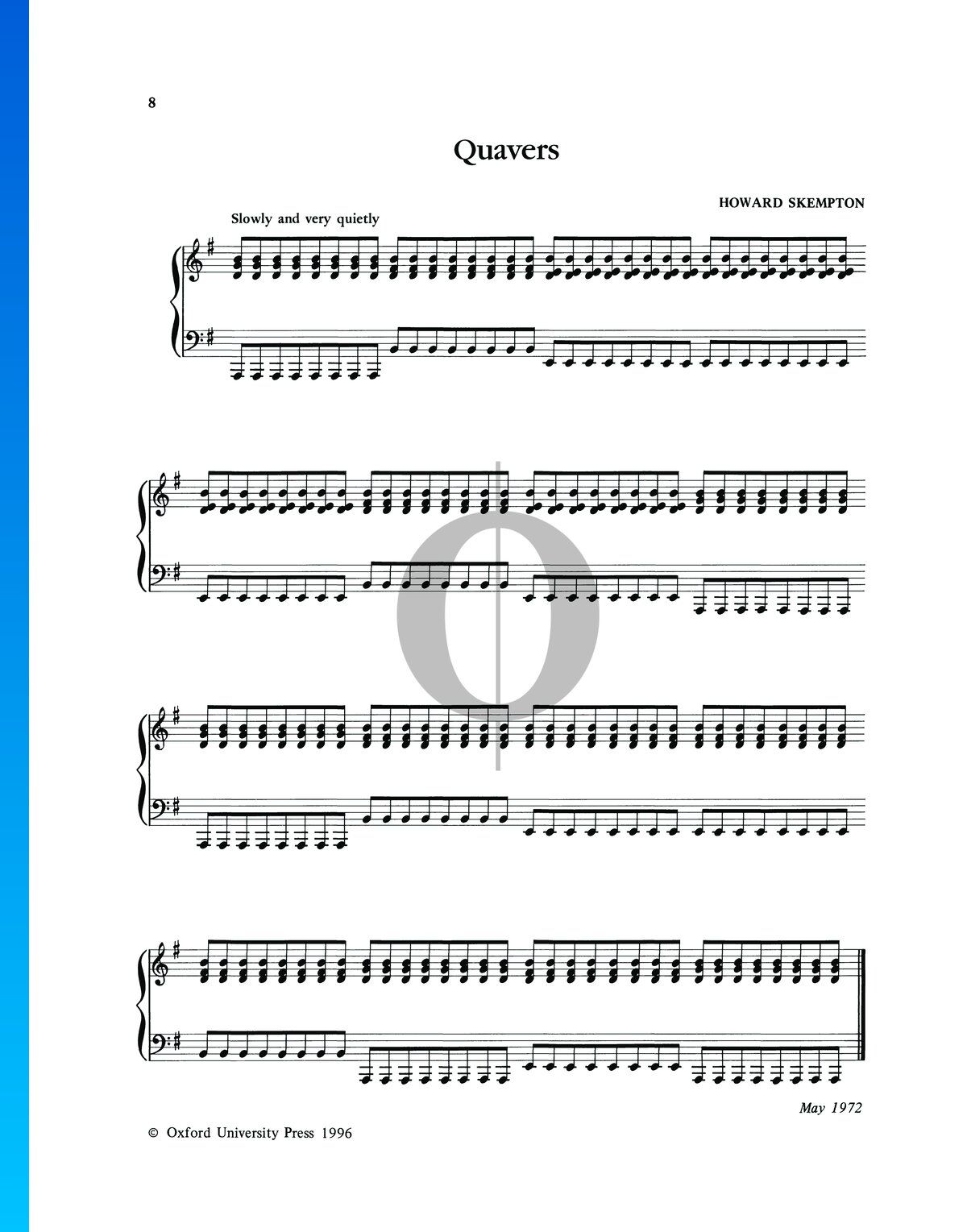 Quavers (Howard Skempton) Piano Sheet Music - OKTAV