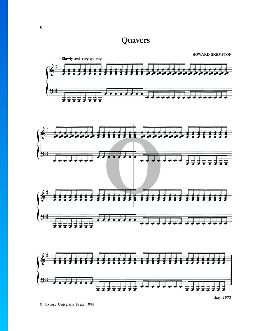 Quavers (Howard Skempton) Piano Sheet Music - OKTAV