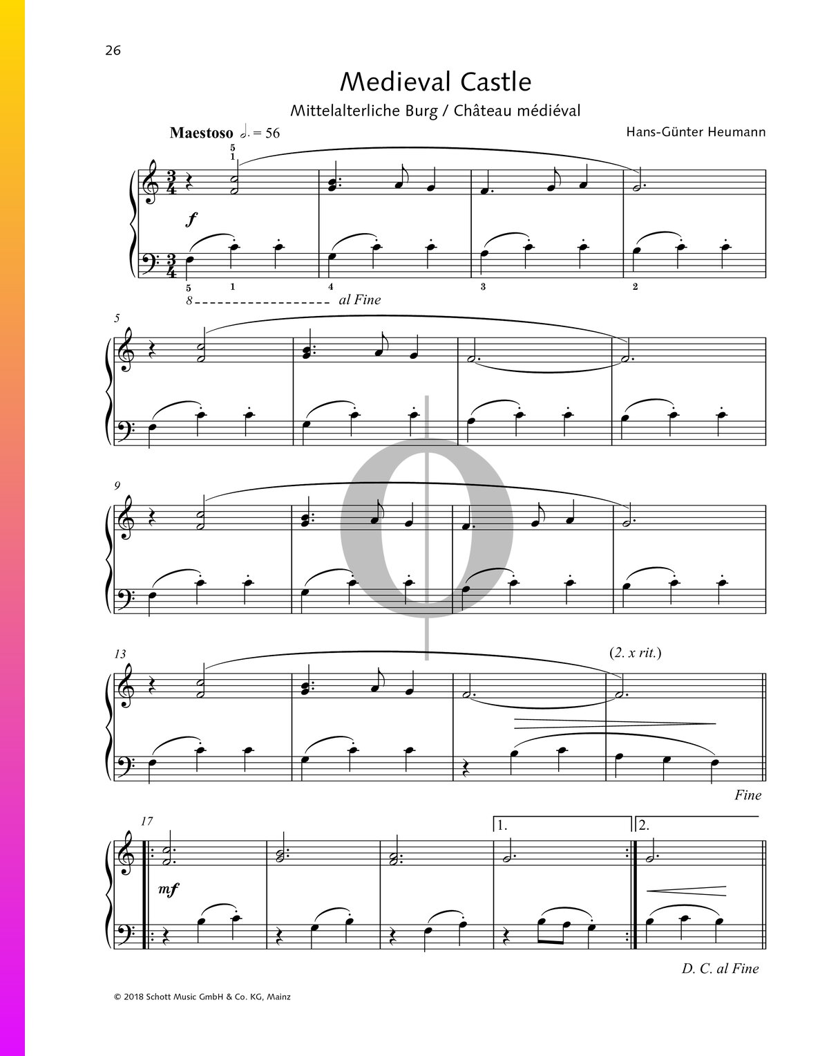 Medieval Castle (Hans-Günter Heumann) Piano Sheet Music - OKTAV