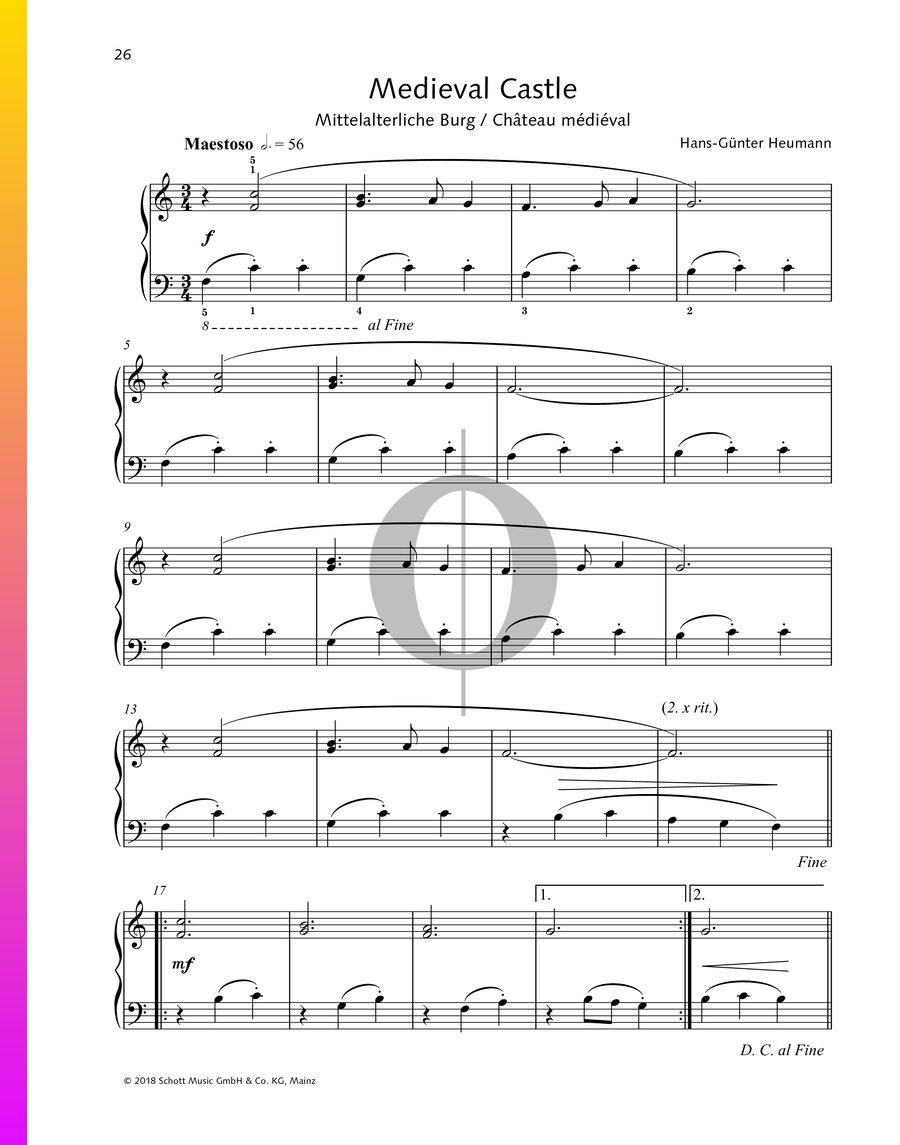 Medieval Castle (Hans-Günter Heumann) Piano Sheet Music - OKTAV