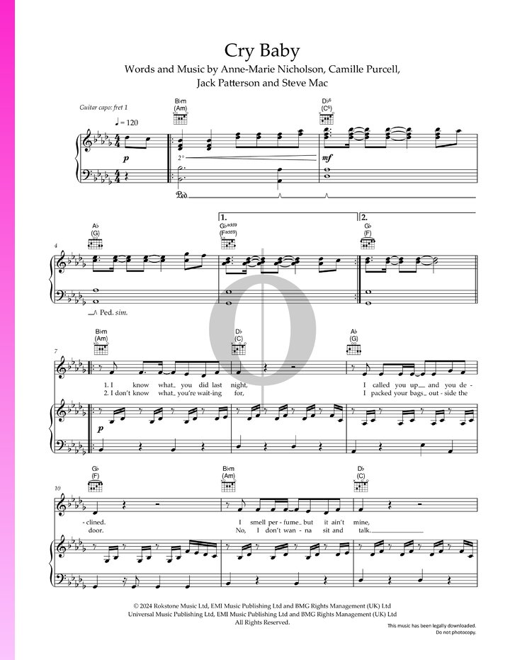 Cry Baby » David Guetta, Clean Bandit, Anne-Marie - Partitions de piano ...