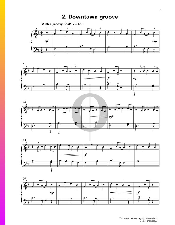 Downtown Groove (Pam Wedgwood) Piano Sheet Music - OKTAV