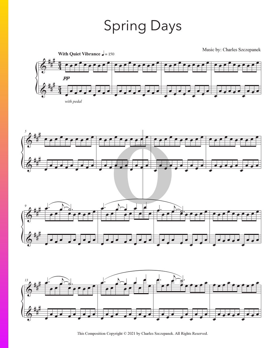 Spring Days (Charles Szczepanek) Piano Sheet Music - OKTAV