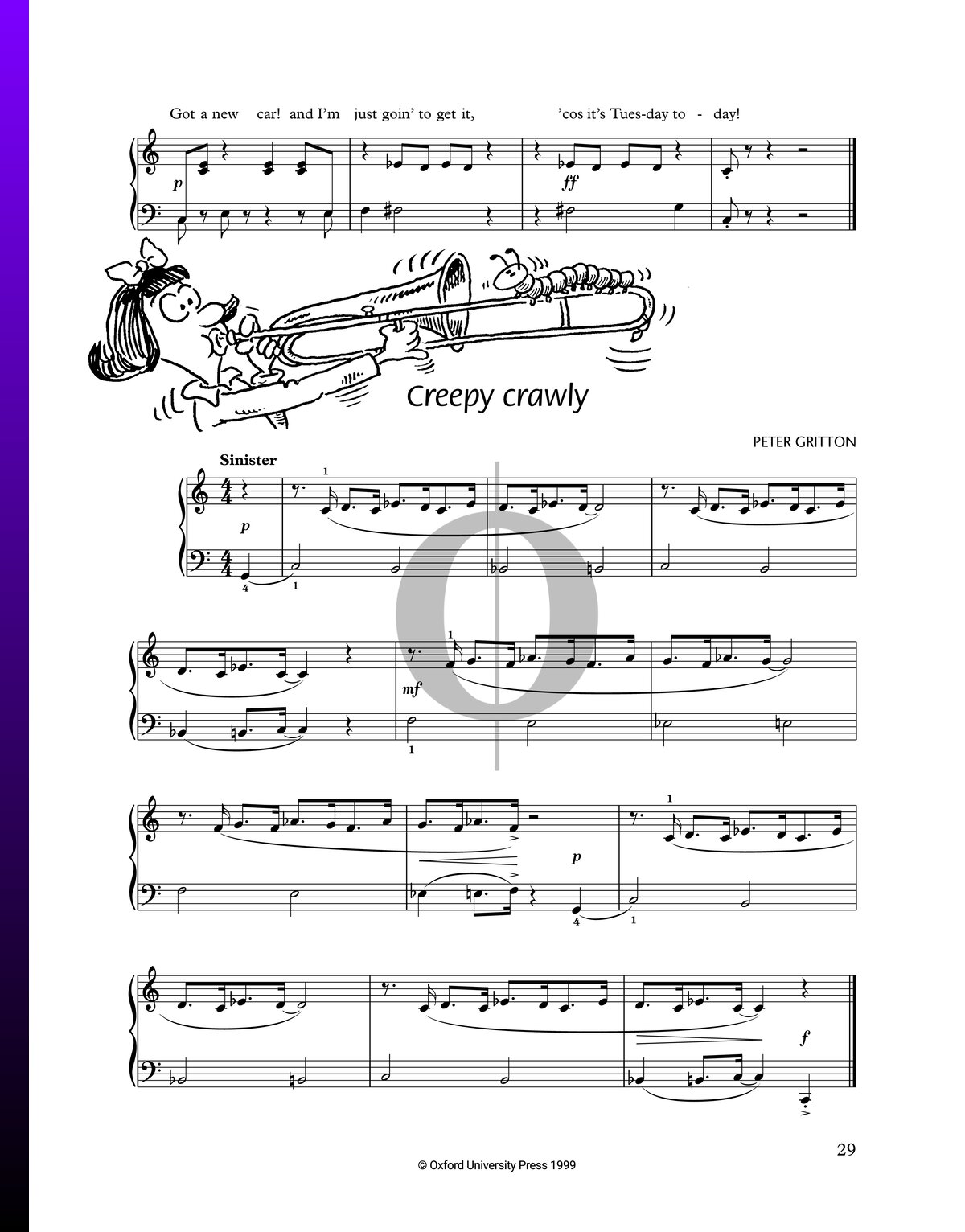 Creepy crawly (Peter Gritton) Piano Sheet Music - OKTAV