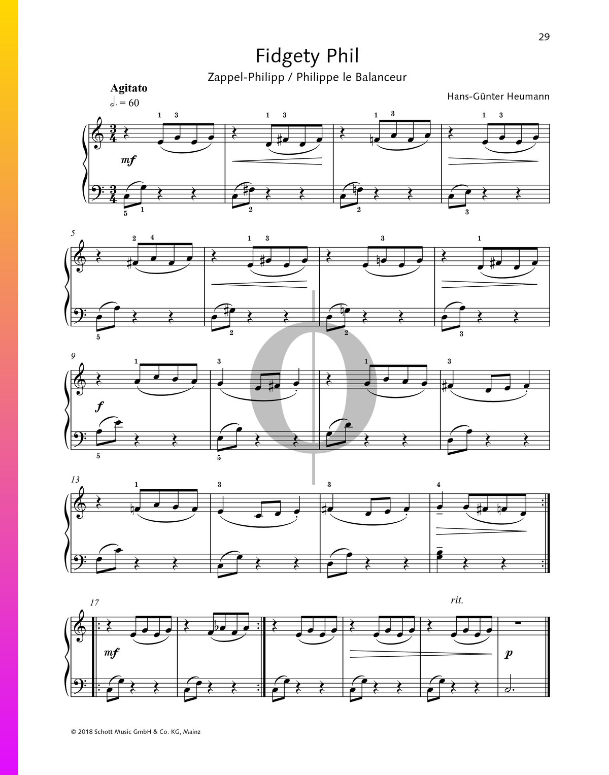 Fidgety Phil (Hans-Günter Heumann) Piano Sheet Music - OKTAV