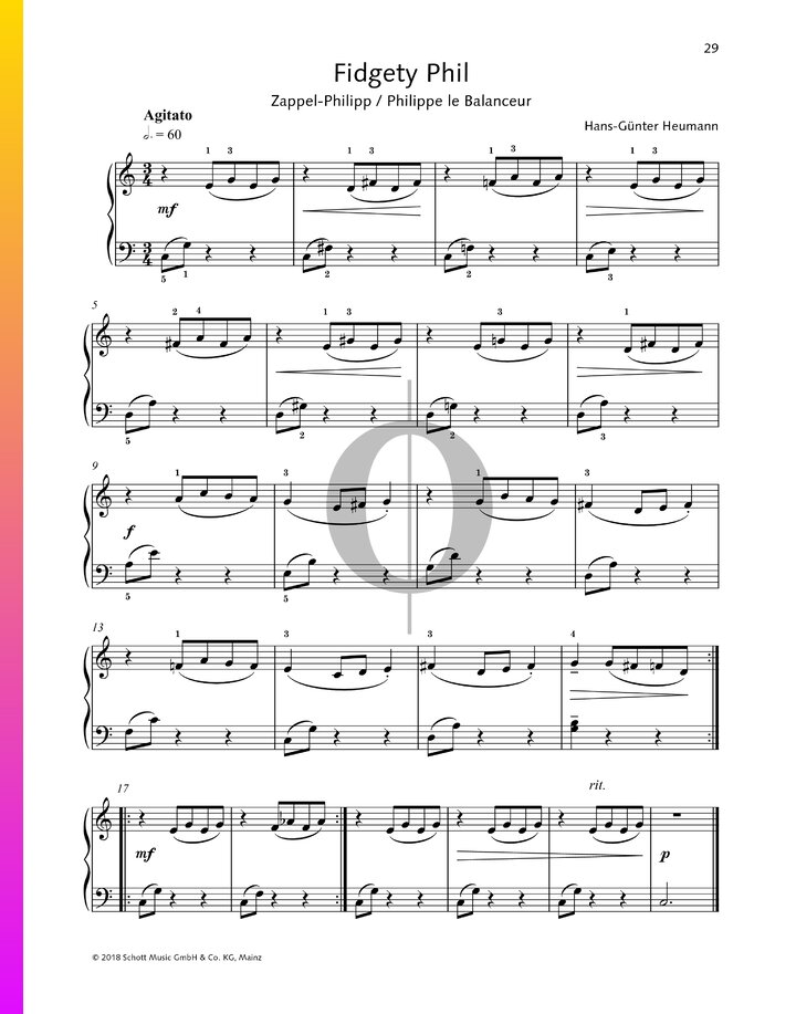 Fidgety Phil (Hans-Günter Heumann) Piano Sheet Music - OKTAV