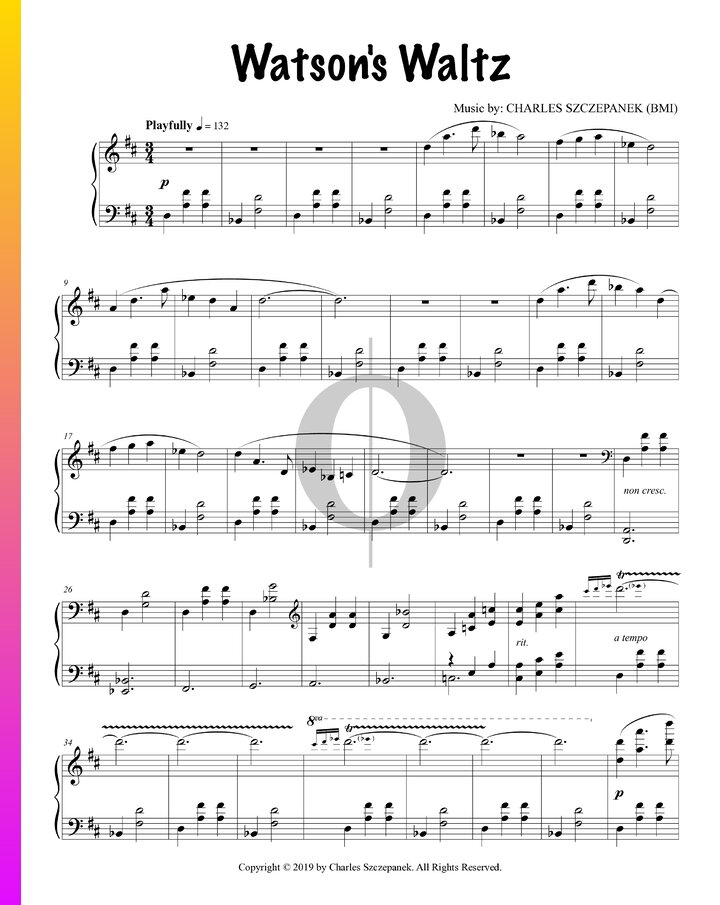 Watson's Waltz (Charles Szczepanek) Piano Sheet Music - OKTAV