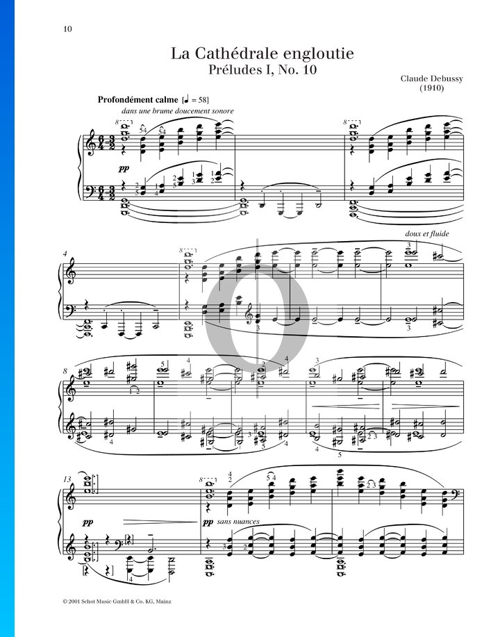 La Cathédrale Engloutie (Claude Debussy) Piano Sheet Music - OKTAV
