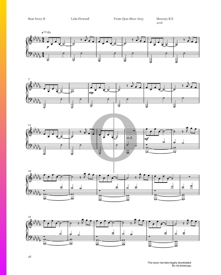 Bear Story II (Luke Howard) Piano Sheet Music - OKTAV