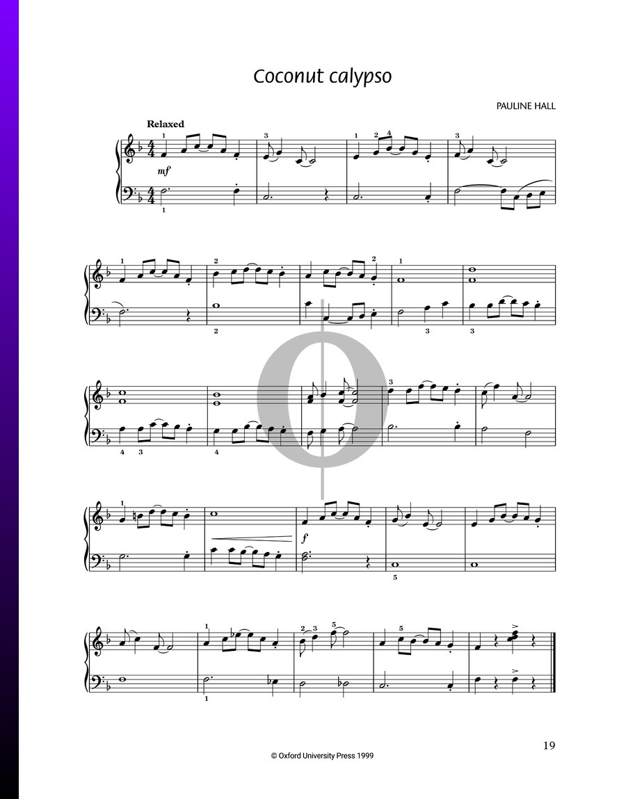 Coconut calypso (Pauline Hall) Piano Sheet Music - OKTAV