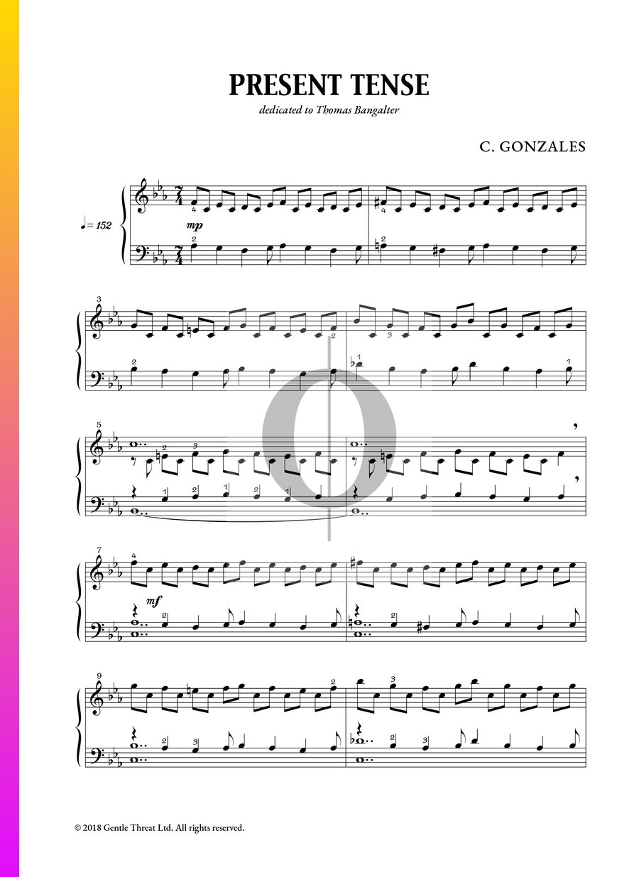 Present Tense (Chilly Gonzales) Piano Sheet Music - OKTAV