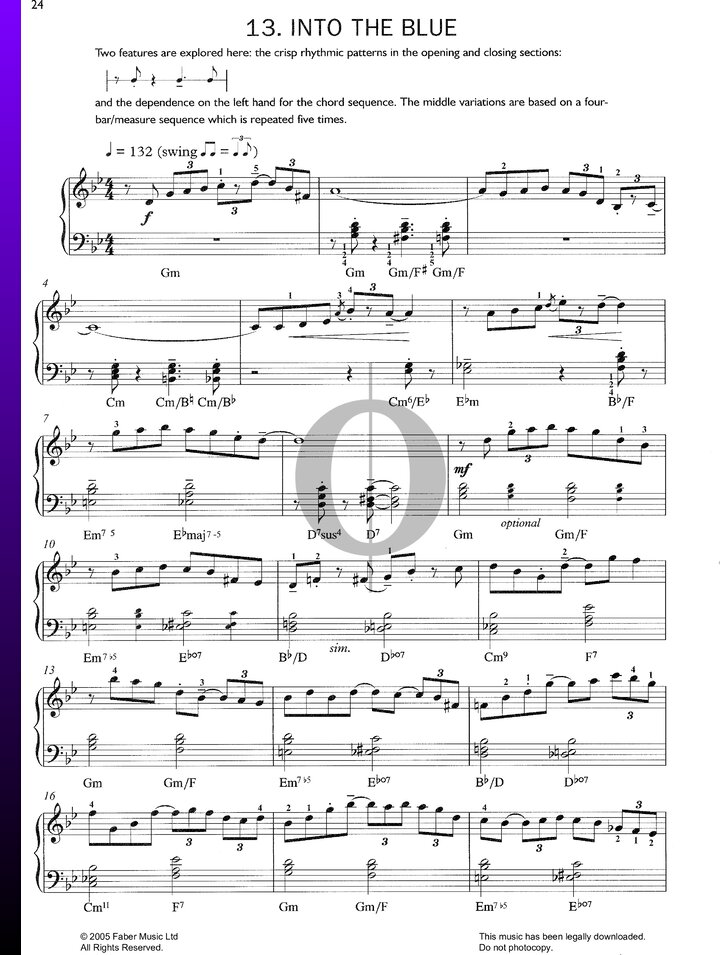 Into the Blue (John Kember) Piano Sheet Music - OKTAV