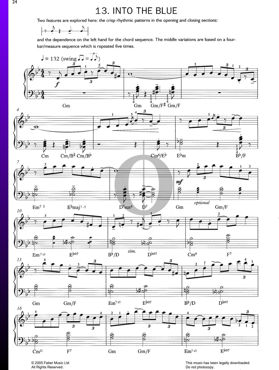 Into the Blue (John Kember) Piano Sheet Music - OKTAV