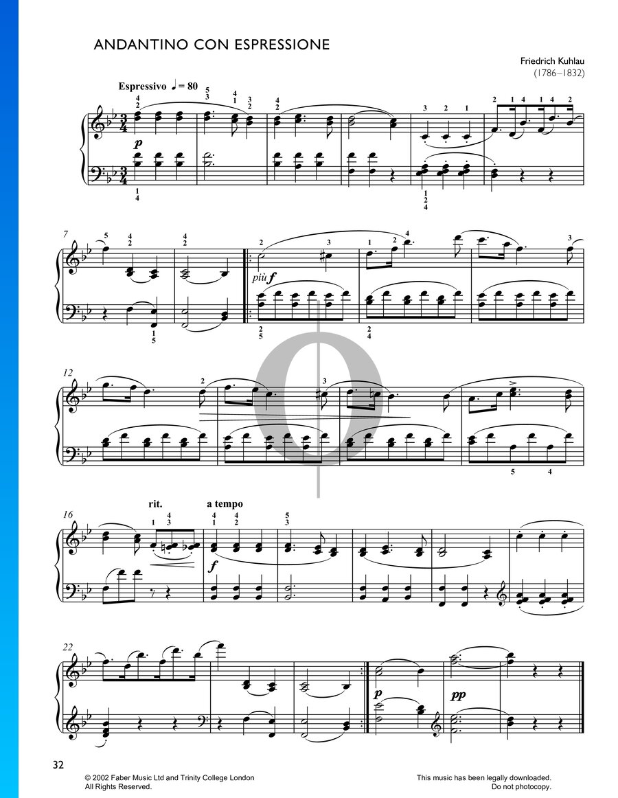 Sonatina in F Major, Op.55 No.4: 2. Andantino Con Espressione ...