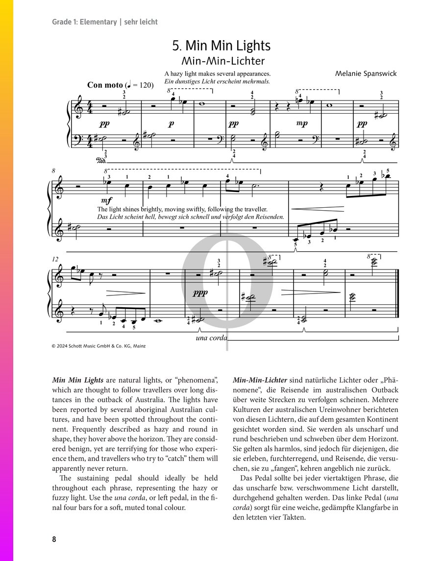 Min Min Lights (Melanie Spanswick) Piano Sheet Music - OKTAV