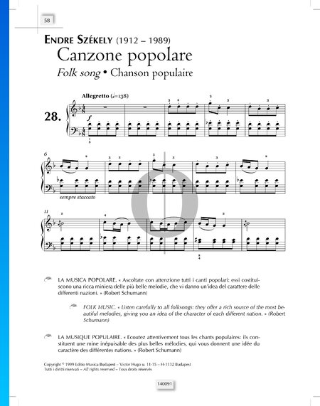 Gypsy Melodies, Op. 55, No. 4.: Songs My Mother Taught Me Sheet Music ...