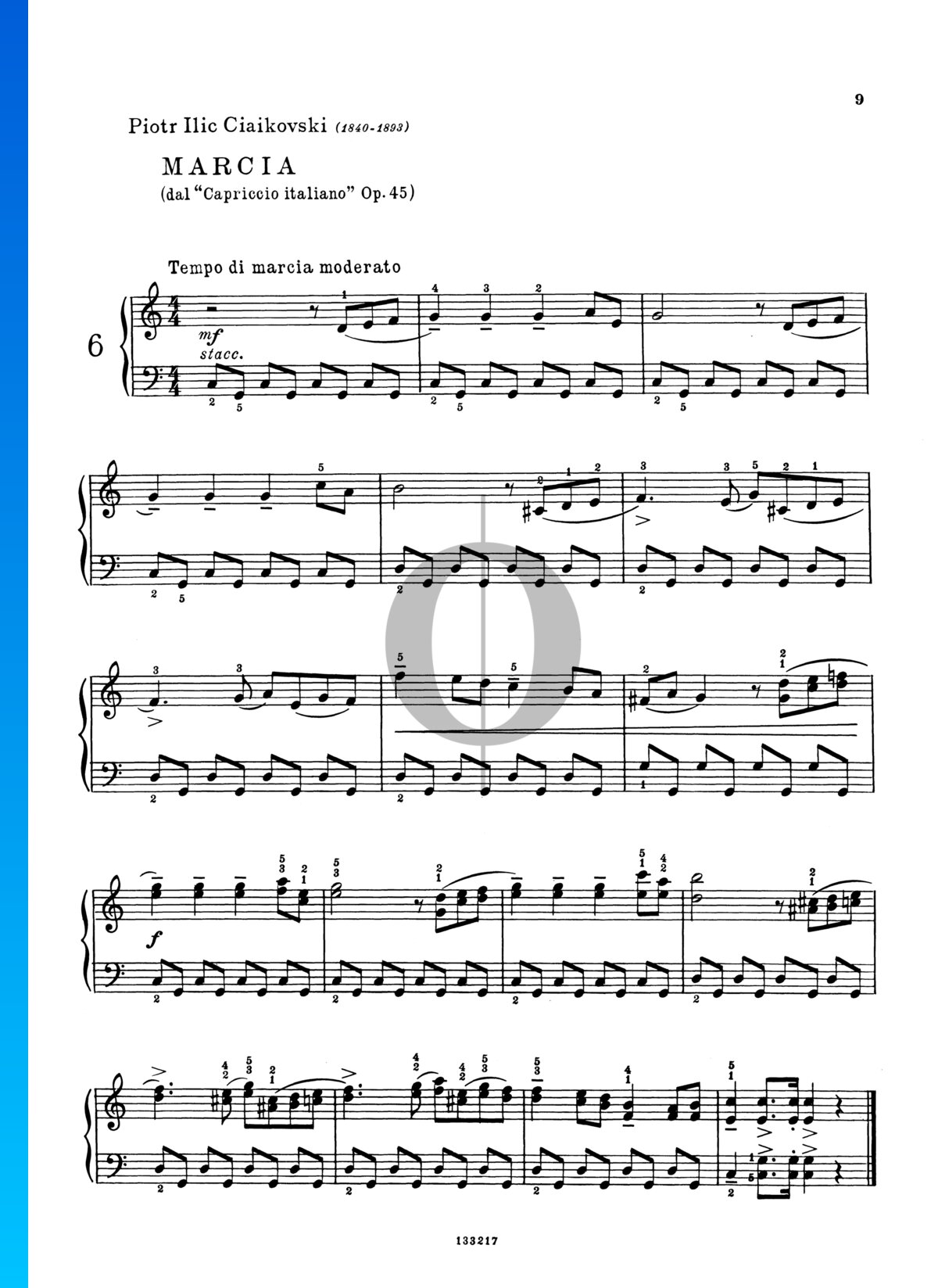 Italian Capriccio, Op.45: Marcia door Pjotr Iljitsch Tschaikowski ...