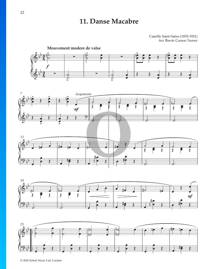 Danse Macabre (Camille Saint-Saëns) Piano Sheet Music - OKTAV