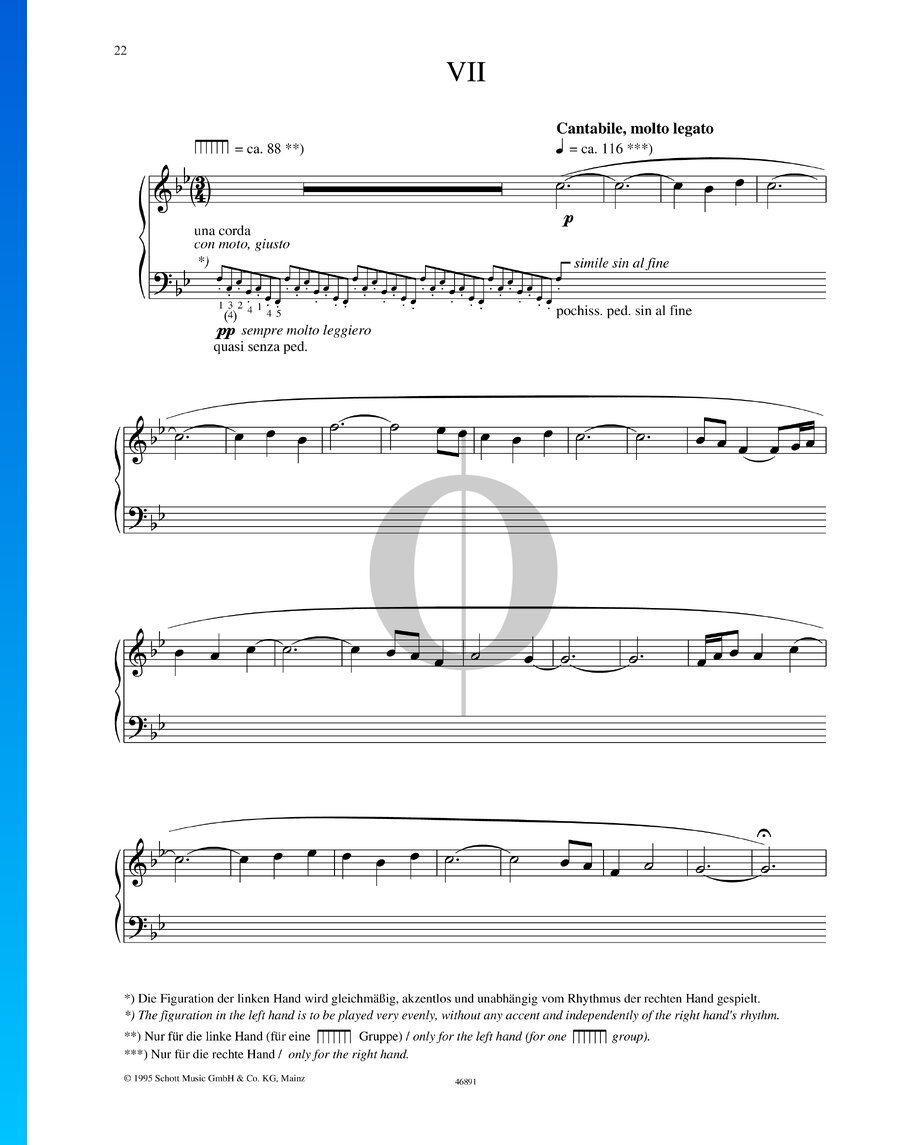 VII - Cantabile, molto legato (György Ligeti) Piano Sheet Music - OKTAV