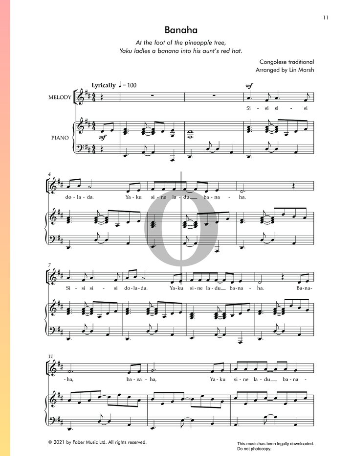 Banaha (Anonymous) Piano Sheet Music - OKTAV