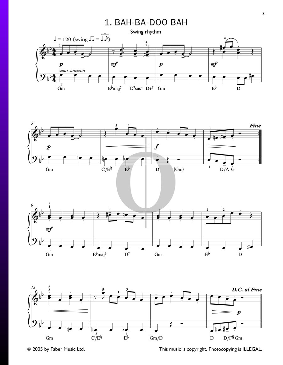 Bah-Ba-Doo Bah (John Kember) Piano Sheet Music - OKTAV