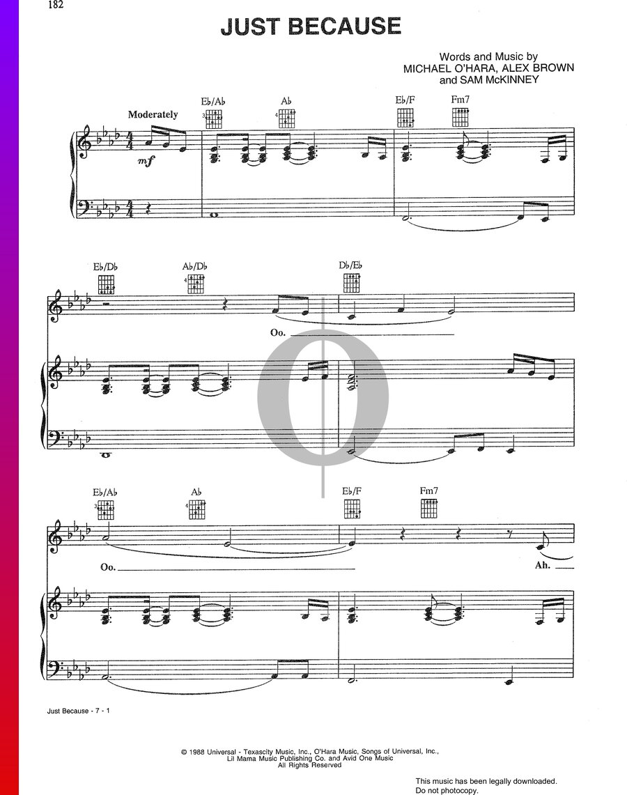 Just Because (Anita Baker) Piano Sheet Music - OKTAV